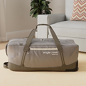 Eagle Creek Migrate 130L Rolling Duffle Bag with Wheels, Tuck-Away Backpack Straps, Wide-Mouth Main Compartment, Quick-Access Front Pocket & Bathtub Bottom, River Rock