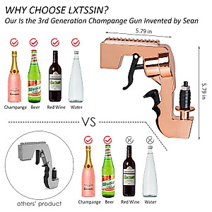 Champagne Gun Shooter,Beer Gun Shooter,Alcohol Gun Shooter Bottle Beer Squirt Gun Adjustable Dispenser Red Wine for Party Birthday Christmas