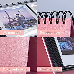 68 Pockets Mini Photo Album for Fujifilm Instax Mini 7s 8 8+ 9 25 26 50s 70 90/ Fujifilm Instax SP 1/ Polaroid PIC-300P/ Polaroid Z2300/ LG PD 233/ LG PD 239/ Name Card (Pink)