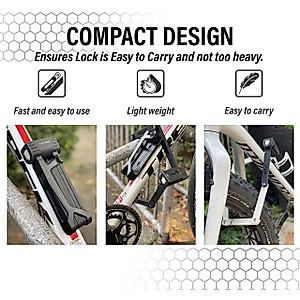 Flex Connex Compact Bike Lock Black | 35" Extreme Bike Lock - Heavy Duty Bicycle Security Chain Lock Steel Bars| Carrying Case Included (Black Ninja)