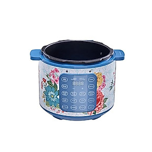 Pioneer Woman 6-Quart Fancy Flourish Multi-Cooker – 7-in-1 Pressure Cooker with Touch Control, Blinking Display, 13 Smart Cooking Presets – Pressure Cook, Slow Cook, Sauté, Steam, Rice, and More