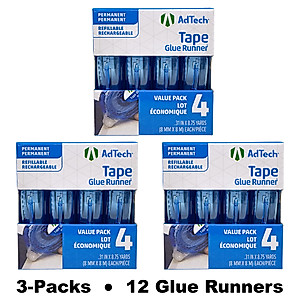 Adtech 05603 Glue Runner Permanent 35 Yards Total - Pack of 3 (4 each)