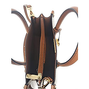 Michael Kors Center Stripe Maple Small Crossbody Satchel, Vanilla/Luggage