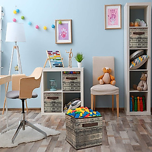 Sorbus Foldable Storage Bins - 11 Inch Sturdy Collapsible Fabric Storage Cubes with Handle - 4 Baskets for Organizing Clothes & Toys - Organization & Storage Baskets for Shelves, Pantry, Closet, Cubby