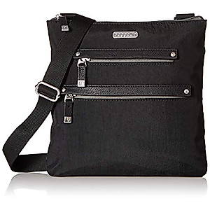 Baggallini womens All Around Medium Crossbody, black with sand lining, One Size