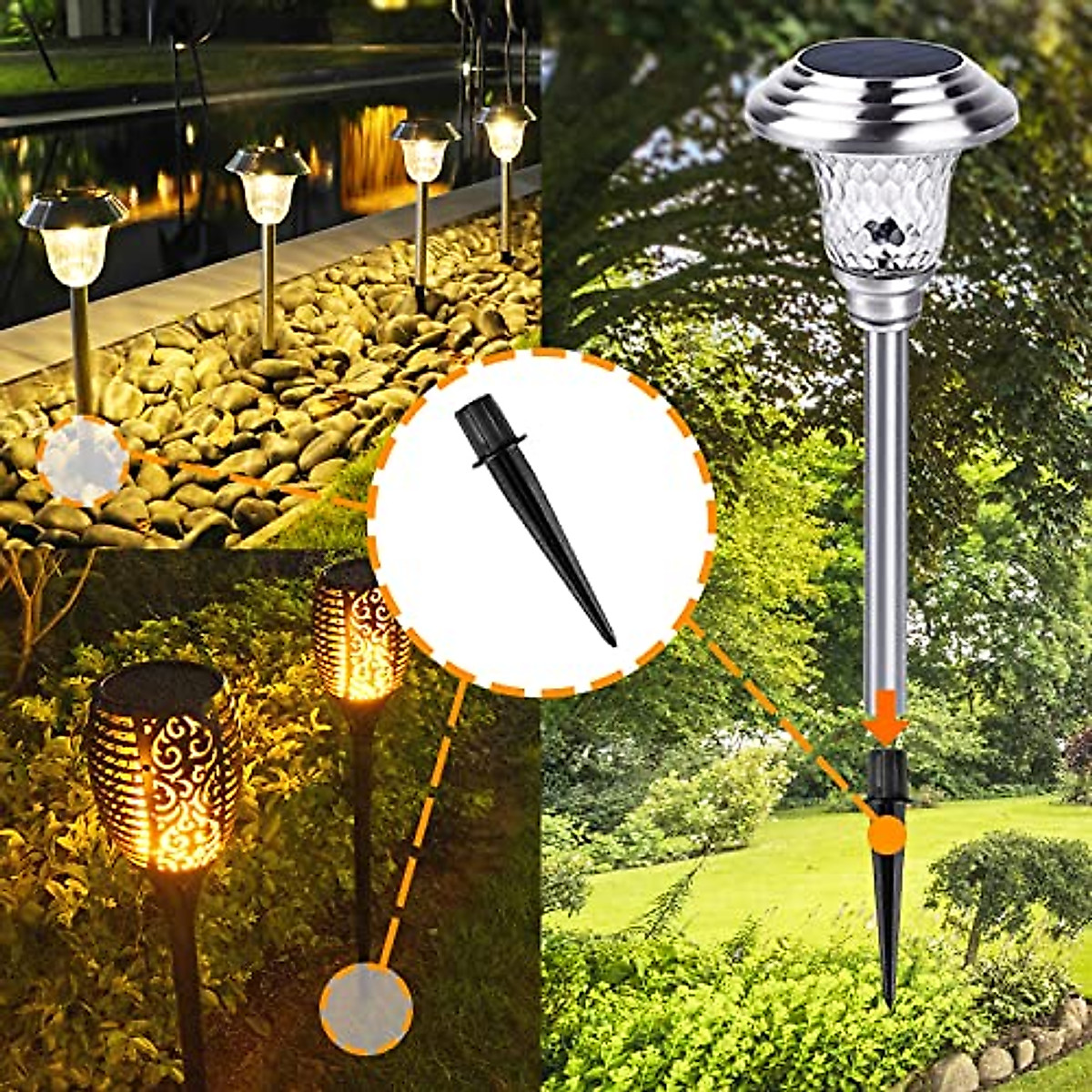 Metal Stake Solar Lights Replacement Spike (6PCS)…