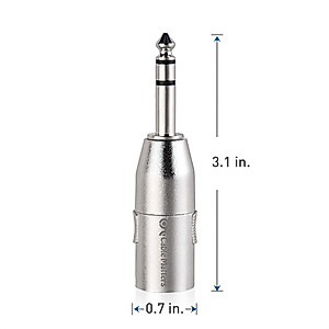 Cable Matters 2-Pack 6.35mm 1/4 Inch TRS to XLR Adapter, Male to Male XLR to 1/4 Adapter, 1/4 to XLR Connector
