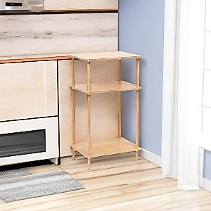 Kosmeey 1 Set Side Table, Wooden 3-Tier Narrow End Tables, Burlywood Nightstand Sofa Side Table Used for Small Spaces, Living Room, Bedroom (Burlywood)