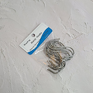 WooFog Metal Hooks, S Shaped Stainless Steel Hooks Metal Hanging Hooks Curtain Hooks Pan Pot Holder Rack Hooks for Hanging Pot, Pan, Cups, Plants, Bags, Jeans, Towels (Silver)