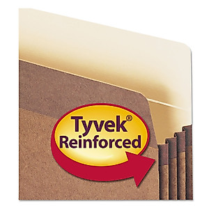 Smead 74805 3 1/2-Inch Exp File Pocket Straight Tab Legal Manila/Redrope 50/Bx