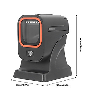 1D 2D Desktop Barcode Scanner, Automatic Sensing Omnidirectional Handsfree USB QR Barcode Reader, QR Barcode Scanner for Warehouse, Supermarket, Retail Store