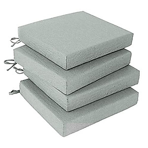 EAIMi Outdoor Chair Cushions for Patio Furniture - Square Corner Patio Cushions for Outdoor Furniture 4 Packs - Waterproof Indoor Chair Cushions for Dinning Chairs, 18.5" X 16" X 3", Light Grey