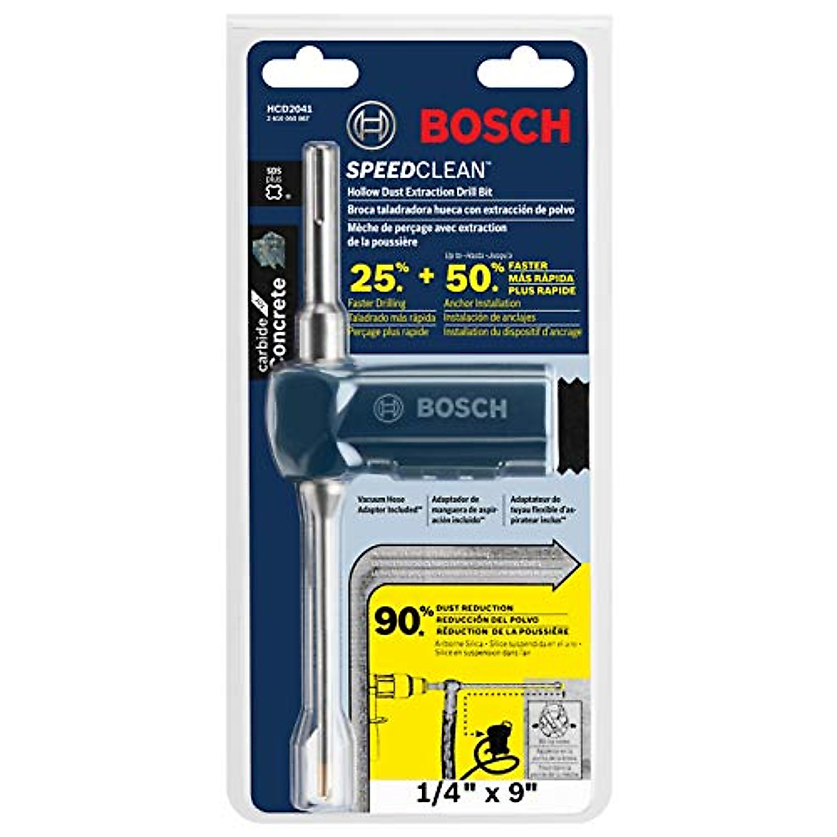 BOSCH HCD2041 1/4 In. x 9 In. SDS-plus Speed Clean Dust Extraction Bit
