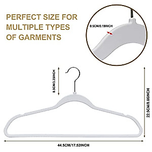 Quality Hangers 50 Pack Non-Velvet Plastic Hangers for Clothes - Heavy Duty Coat Hanger Set - Space-Saving Closet Hangers with Chrome Swivel Hook, Functional Non-Flocked Hangers - White