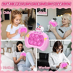 TeaRoo Quick Push Pop Game It Fidget Toys Pro for Kids Adults, Handheld Game Fast Puzzle Game Machine, Push Bubble Stress Toy, Relief Party Favors, Birthday Gifts for Boys and Girls (Pink)