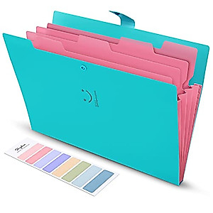 SKYDUE Expanding File Folders with Pockets, Letter A4 Paper Organizer Folder Accordion Document Organizer for School Office Home(Sky Blue)