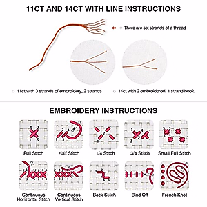 Lion Head Stamped Cross Stitch Kits-Beast Animal Lion Needlepoint Counted Cross Stitch Kits for Beginners Adults Patterns Dimensions Embroidery Kits Arts and Crafts (11CT)/12x16 inch