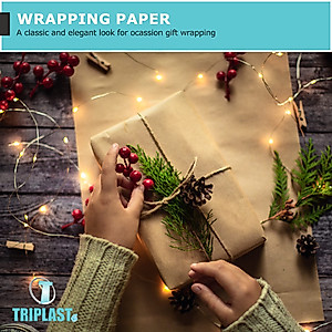 Triplast 400mm x 30m Roll of Brown ECO Kraft Paper | Made from 100% Recycled Paper | Biodegradable & Fully Recylable Brown Wrapping Paper Roll | Wrapping and Packing Paper