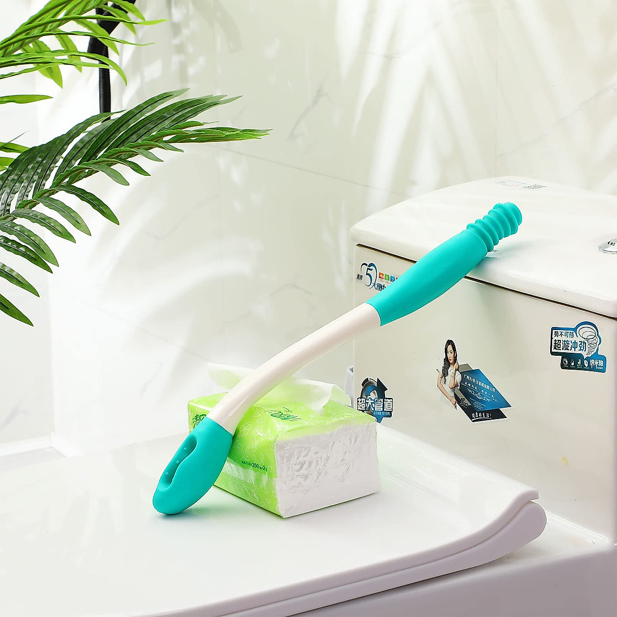 4 Pcs Toilet Aids Tools Long Reach Comfort Wipe Self Assist Tools Butt Wipe Helper Wand Toilet Aids for Limited Mobility, Elderly, Pregnancy, Disabled, Shoulder or Back Pain, 15 Inch