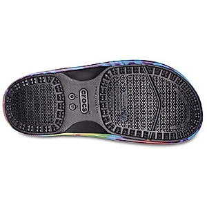 Crocs Men's and Women's On The Clock Clog | Slip Resistant Work Shoes, Tie Dye, 11 Women/9 Men