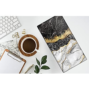 Black Gold Marble Hand Towels for Kitchen Bathroom Decorative Bath Towels Soft Absorbent Kitchen Hand Towels Modern Bathroom Hand Towels for Home Kitchen Bathroom Decor (Set of 2, 13.8x27.6 In)