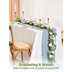 InnoGear Artificial Roses Flowers, 50 Pcs White Fake Roses for Decoration DIY Wedding Bouquets Centerpieces Bridal Shower Party Valentine's Day Christmas Xmas