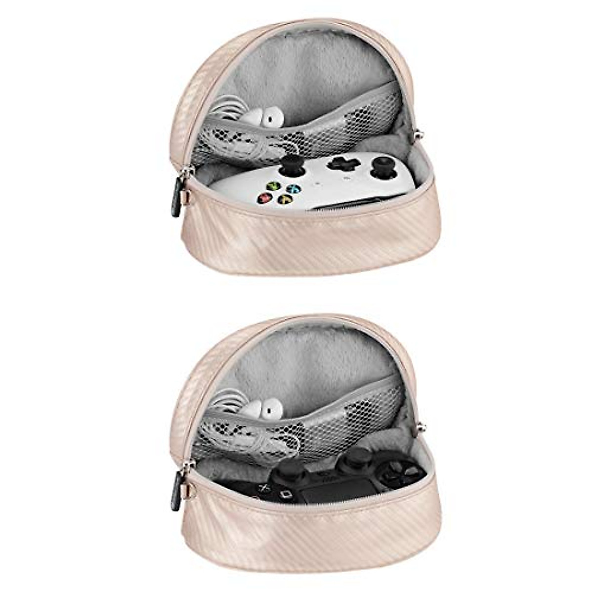 GEEKRIA Gaming Controllers Case Compatible with PlayStation 5, PS5, PS4, Dual Sense Edge, Series x, Google Stadia, Cyberpunk Xbox Luna Wireless Controllers Travel Bag Portable Protector (Gold)
