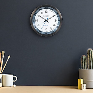 La Crosse Technology 404-54667-INT 10-Inch Atomic Chapter Ring Stainless Steel Analog Clock