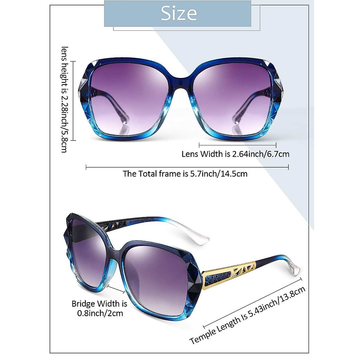 7 Pairs Oversized Sunglasses Women Sparkling Frame Classic Ladies Sunglasses Polarized Square Sunglasses