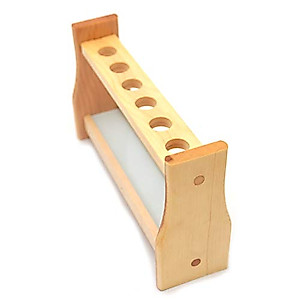 Dtacke Wood Test Tube Rack Labs Premium Wooden Test Tube Rack Test Tube Holder 6 Tube Capacity (0.82" (21mm) Holes)