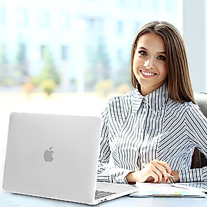 BlueSwan New Upgraded MacBook Air 13 inch Case 2018-2021 Model M1 A2337 A2179 A1932, Anti-Cracking and Anti-Fingerprint Hard Shell Case, TPU+PC, Frosted Clear