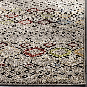 SAFAVIEH Amsterdam Collection Area Rug - 5'1" x 7'6", Ivory & Multi, Moroccan Boho Design, Non-Shedding & Easy Care, Ideal for High Traffic Areas in Living Room, Bedroom (AMS108K)