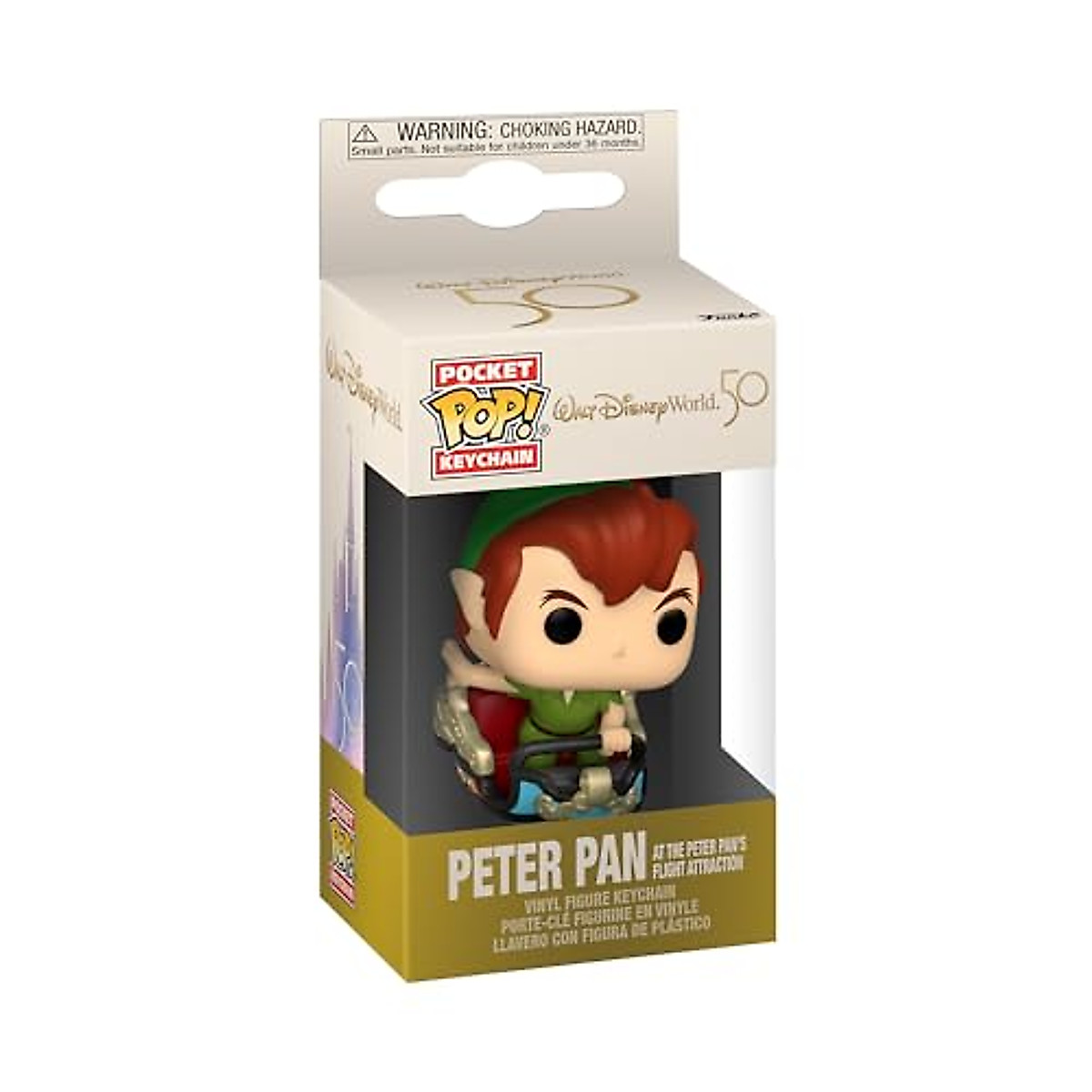 Funko POP Pop! Keychain: Walt Disney World 50th - Peter at The Peter Pan's Flight Attraction Multicolor 60393