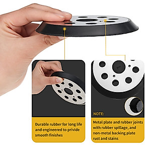 Sander Pads for Dewalt, 5" 8-Hole Orbital Sanding Replacement Hook and Loop Pads for DeWalt DW420 DW421 DW422 DW423 DW426 D26451 Random Orbital Sander, 2-Pack