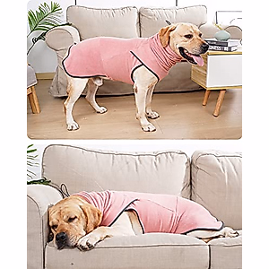 ROZKITCH Dog Sweater for Cold Weather, Extra Warm Polar Fleece Dog Coat, Dog Jacket with Turtle Neck, Soft Dog Vest, Snow Coat for Dogs, Dog Pullover, Dog Winter Clothes for Small Medium Dogs Pink