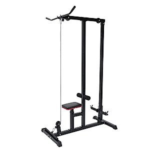 Debonla Body LAT Pull Down Machine Low Bar Cable Fitness Training Weigh Home Gym Sports Black Max 395lb