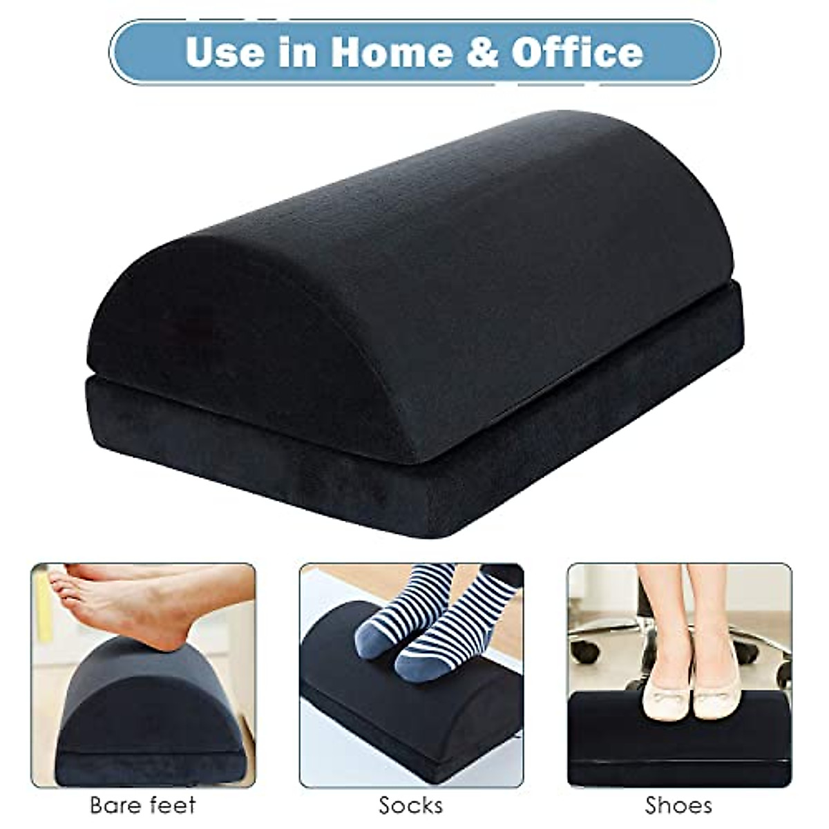 Foot Rest for Under Desk at Work, Adjustable Desk Footrest for Office Chair & Gaming Chair,Ergonomic Footrest Pillow Desk Foot Stool for Home Airplane Car to Relieve Back Knee Pain