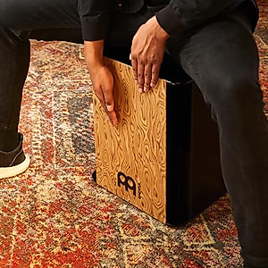 Meinl Vertical Subwoofer Bass Cajon with Internal Snares - NOT MADE IN CHINA - Makah Burl Playing Surface, 2-YEAR WARRANTY (SUBCAJ6MB-M)