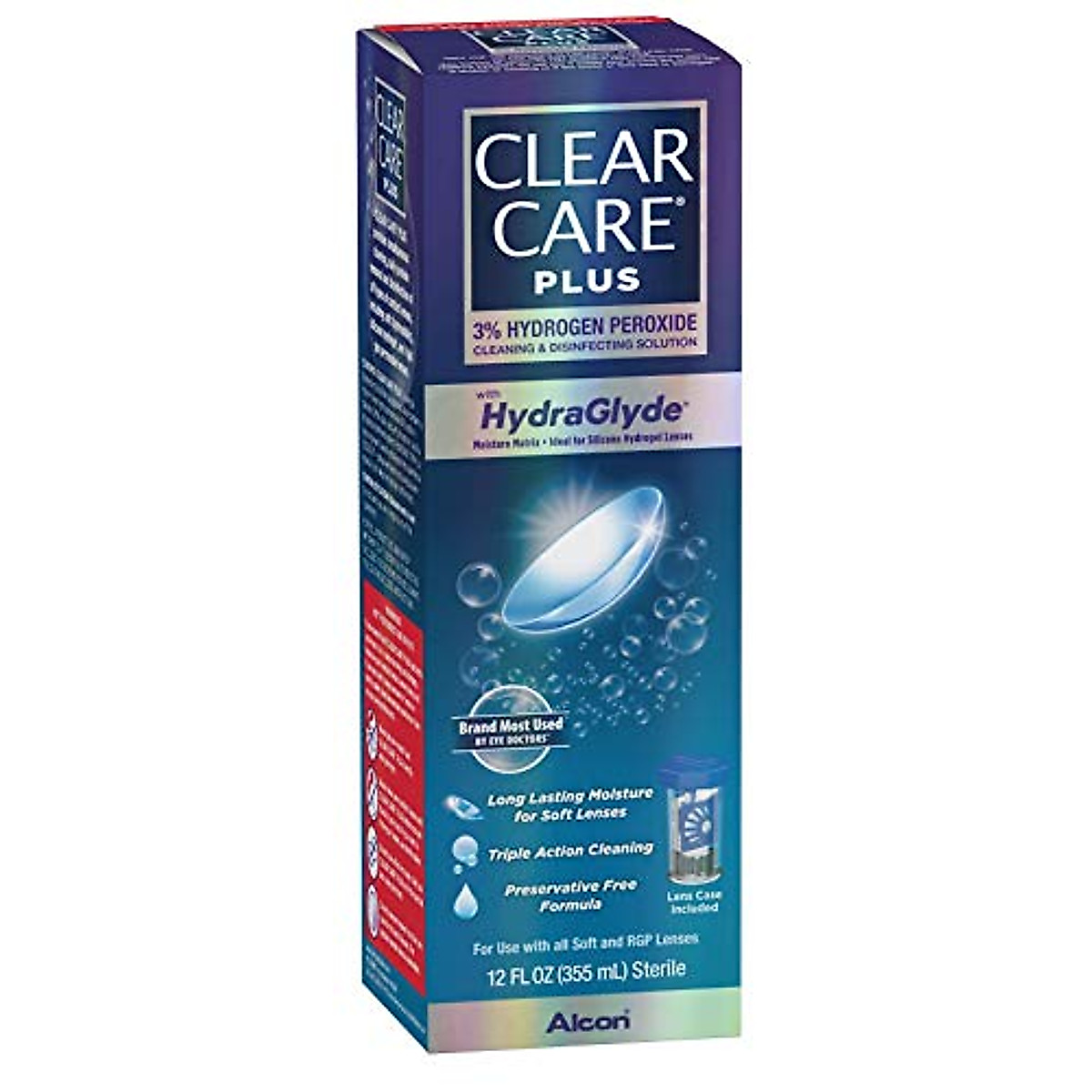 Clear Care Plus Cleaning and Disinfecting Solution with Lens Case, Clear, 12 Fl Oz