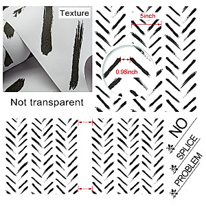 Black and White Stripe Wallpaper 17.71In X 236In Geometric Peel and Stick Wallpaper Modern Stripe Contact Paper Self Adhesive Removable Waterproof Wall Paper for Old Furniture Renovation