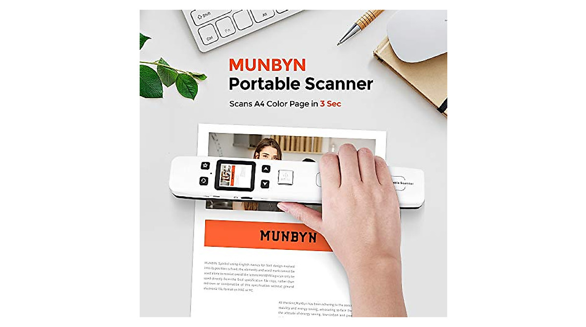 MUNBYN Portable Scanner - High-Quality Document Scanning