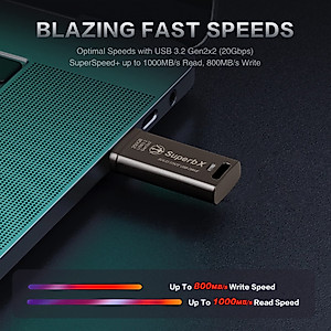 TRIDENITE Portable SSD 250GB Solid State USB Drive, USB 3.2 Gen2x2 SuperSpeed+, UASP Compatible, SuperbX Metal Body Protection. Ultra Speeds up to 1000MB/s Read, 800MB/s Write