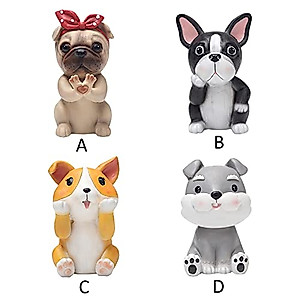 Sempoda Cute Animal Glasses Holder, Resin Funny Decorative Eyeglass Holder, Creative Dog Corgi Bulldog Pug Schnauzer Glasses Holder Stand for Home Office Desktop Decoration