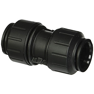 John Guest Speedfit 1 Inch CTS Union Coupler, Push to Connect Plastic Plumbing Fitting, Black, PEI0436E