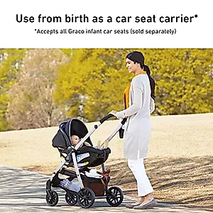 Graco Modes Pramette Stroller, Baby Stroller with True Pram Mode, Reversible Seat, One Hand Fold, Extra Storage, Child Tray, Redmond