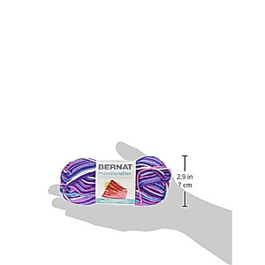 Bernat Handicrafter Cotton Ombre Yarn, 1.5 oz, Gauge 4 Medium, 100% Cotton, Purple Perk Ombre
