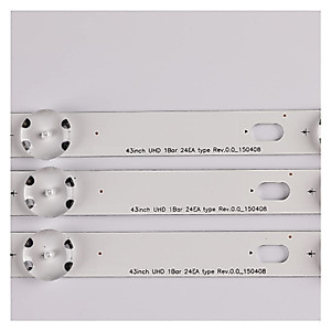 AGJPXFR LED Backlight Strip 8 Lamp 1Bar 24EA 43uh619v 43UH610V 43UH6030 UF64 UHD_A 43LH5700 43LH60FHD Fit for LG Fit for Innotek 43inch Fit for UHD(Light bar only)