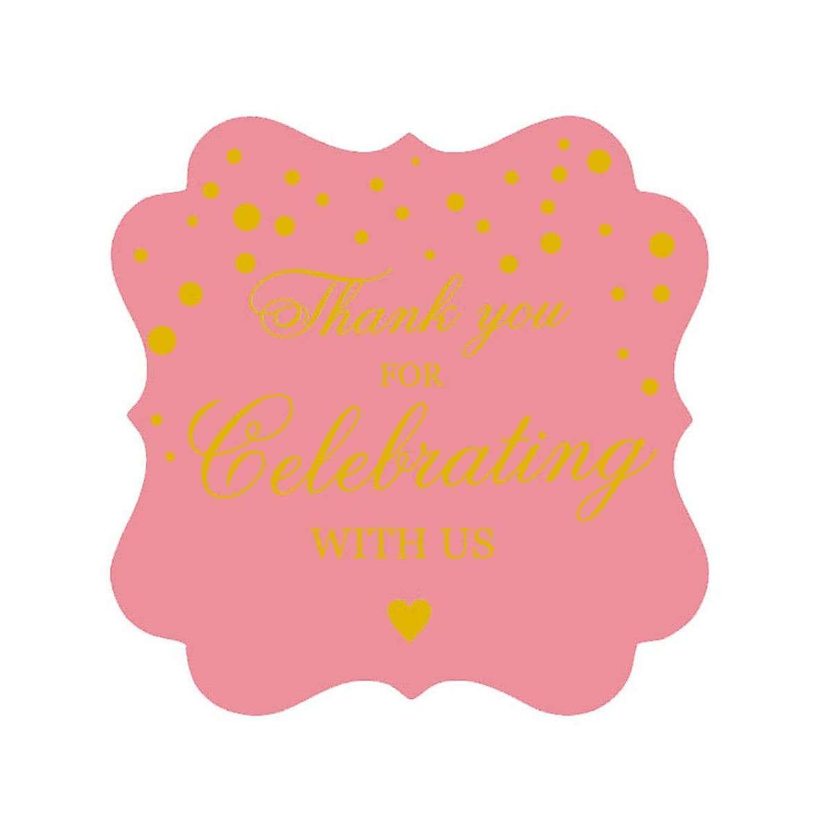 OPG Pink Thank You Sticker,Thank You for Celebrating with Us Stickers, Decorative Seals for Party Supplies,50-Pack 2"