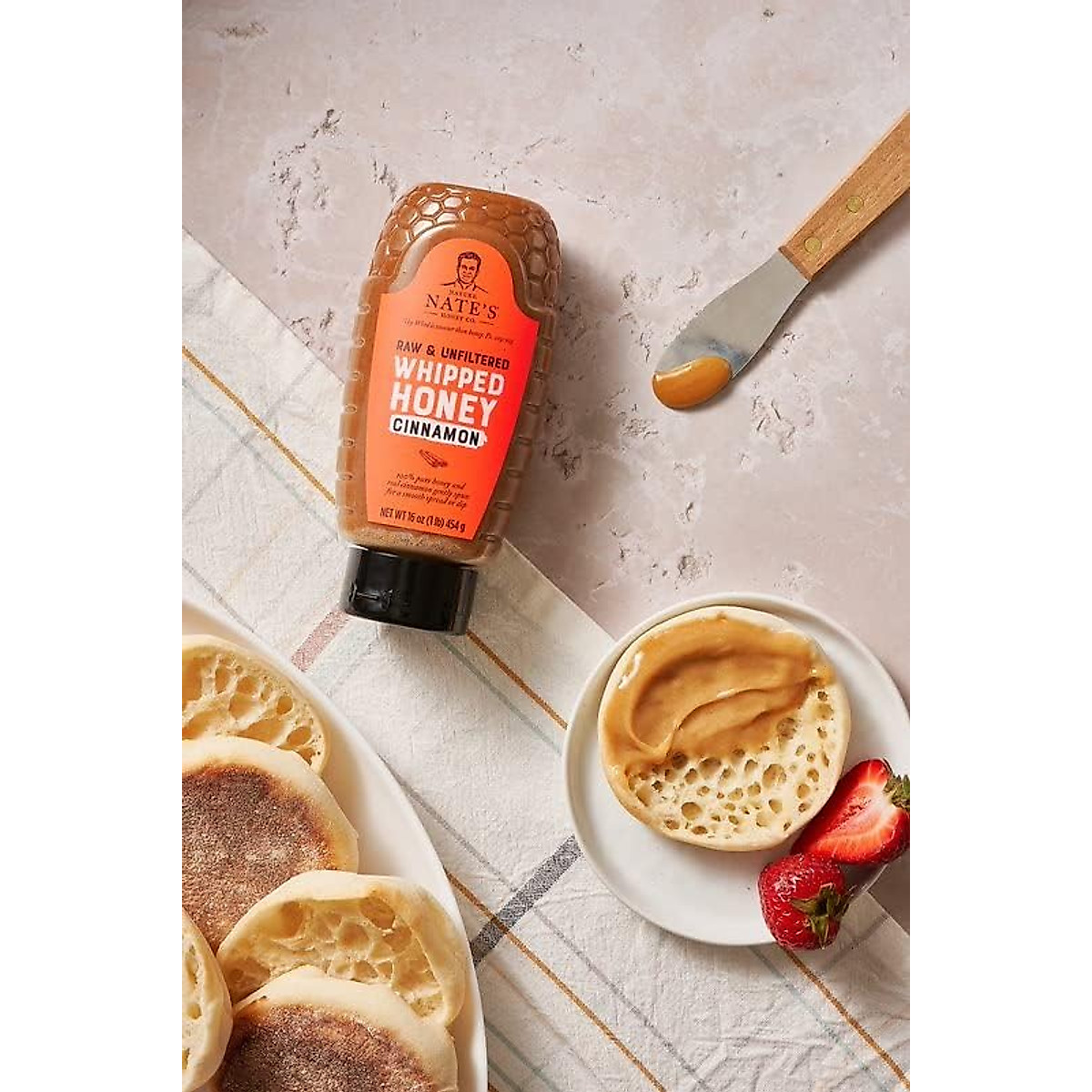 Nature Nate's Cinnamon Whipped Honey, Spreadable Honey, 16 Ounces