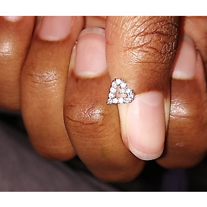 MODRSA Nose Studs 20g Nose Stud L Shaped Diamond Nose Rings Stud for Women Surgical Steel Nose Rings Nose Screw Nose Piercing Stud Flower Heart Nostril Jewelry Silver